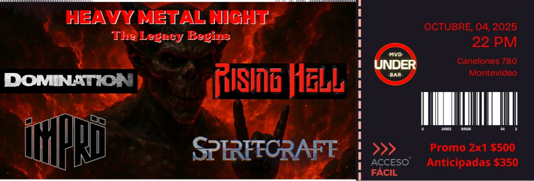 HEAVY METAL NIGHT - THE LEGACY BEGINS - Seleccione Tipo de Ticket